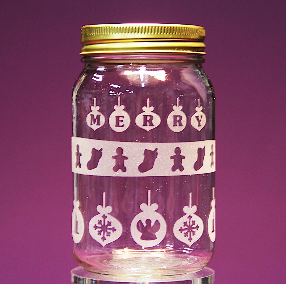 Merry Holiday Jar - Armour Products.com - Wholesale Glass Etching Supplies