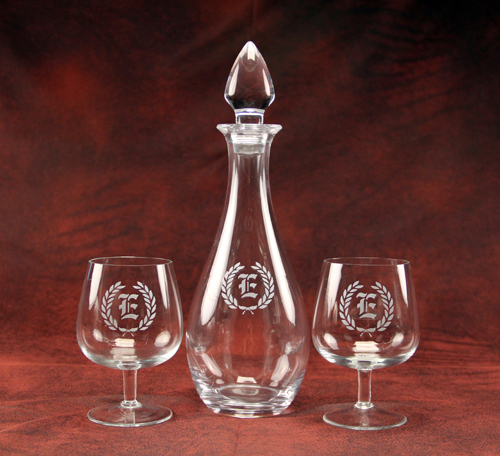 Monogram Decanter Set - Armour Products.com - Wholesale Glass Etching ...